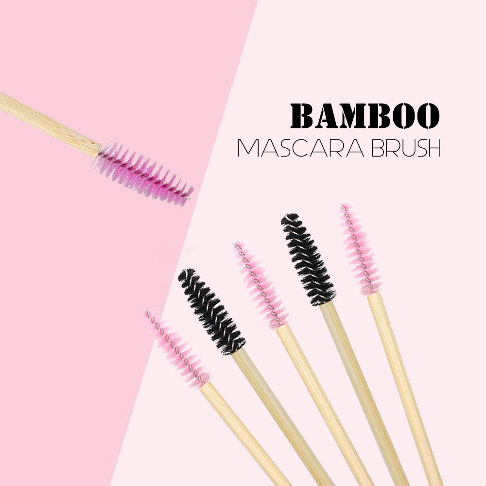 Bamboo Eyelash Brushes Disposable Mascara Brush Bendable Wands Eco ...